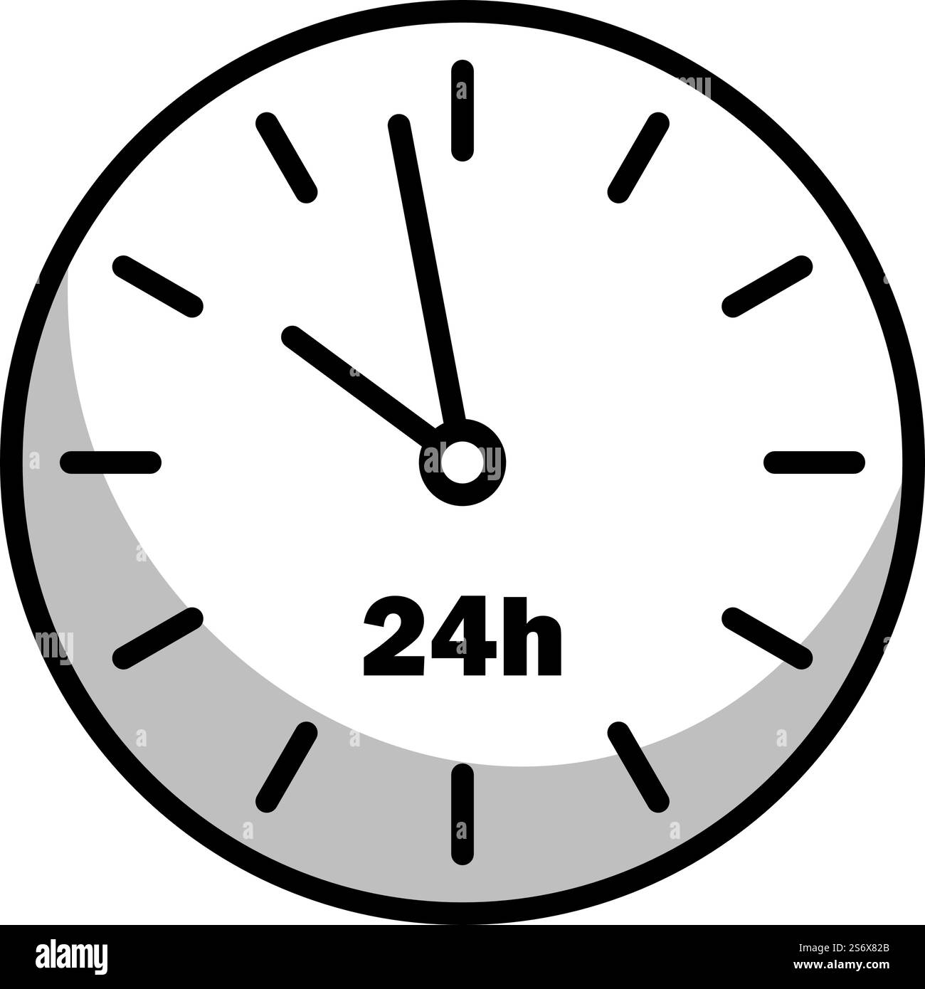 24 Hours Clock Icon. Editable Bold Outline With Color Fill Design ...