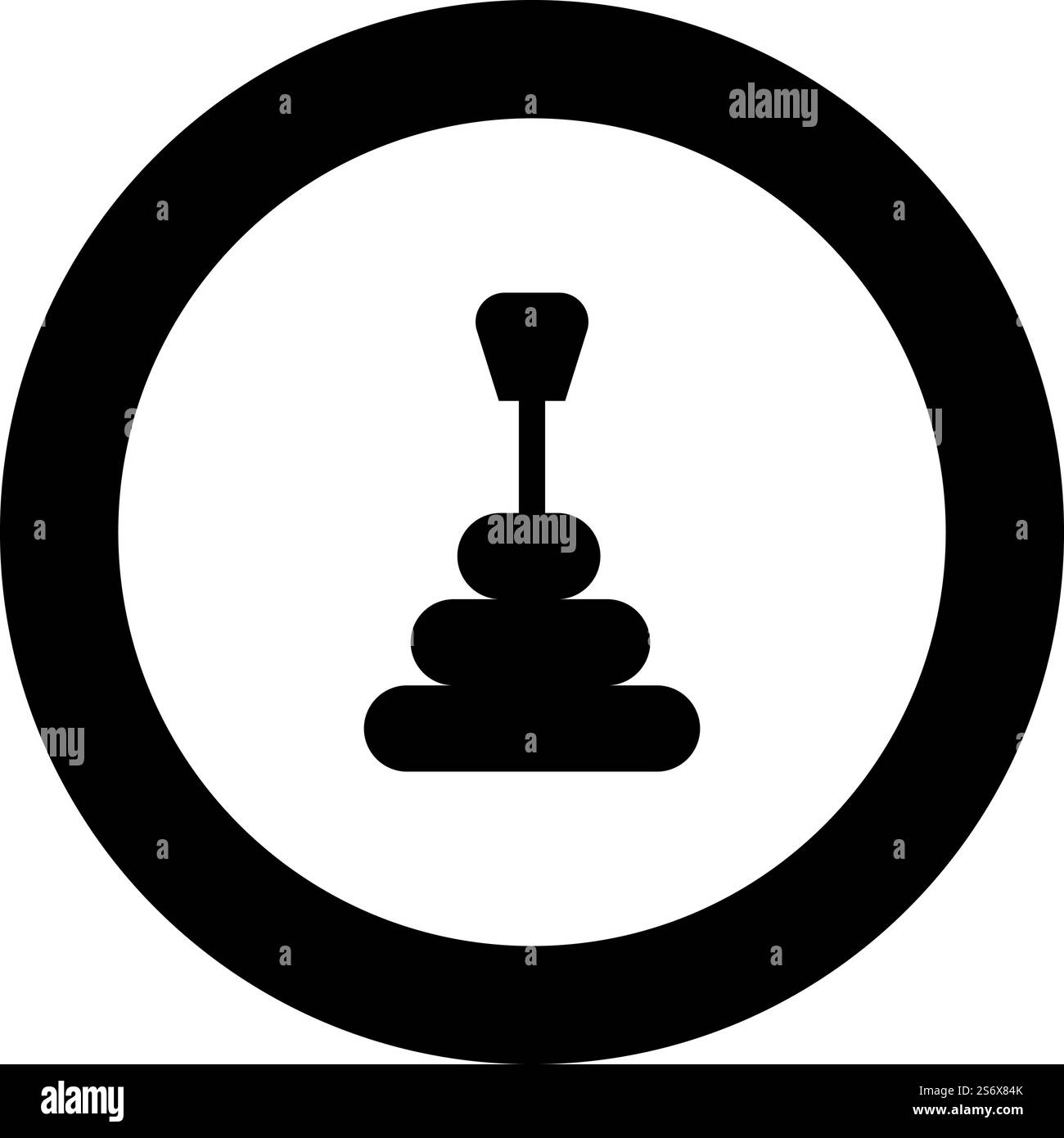 Gearbox manual shift automatic transmission icon in circle round black ...