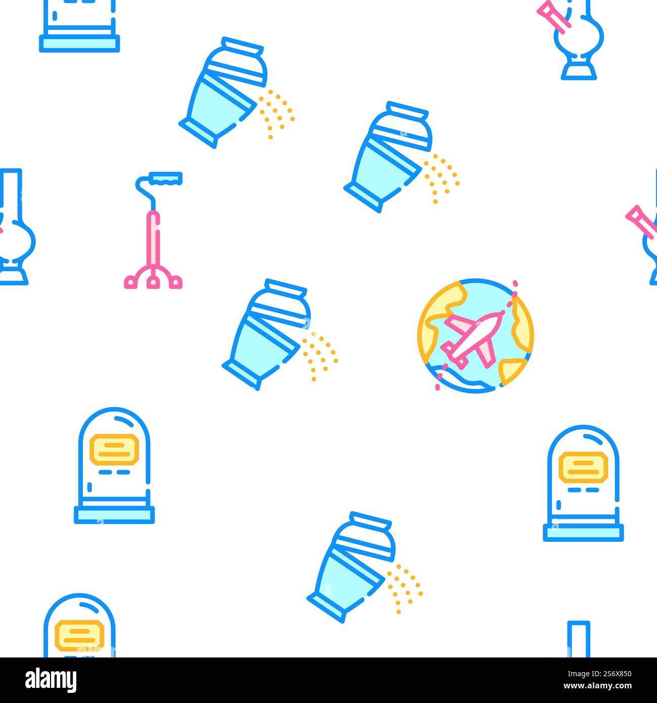 Life Cycle People Vector Seamless Pattern Color Line Illustration. Life ...