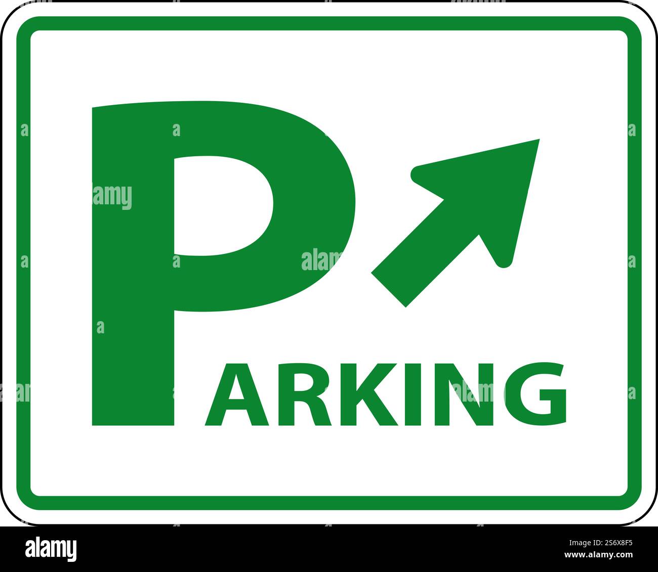Parking Area Diagonal Arrow Sign On White Background Stock Vector Image ...