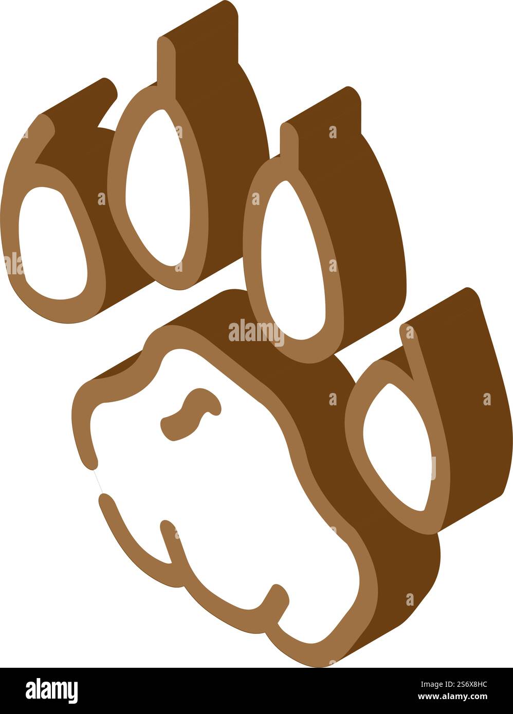 tiger hoof print isometric icon vector. tiger hoof print sign. isolated ...