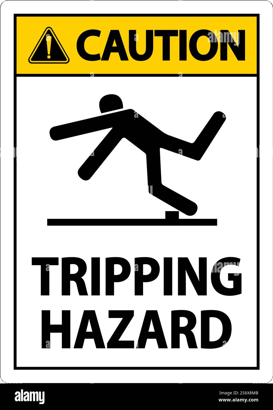 Caution Tripping Hazard Sign On White Background Stock Vector Image ...
