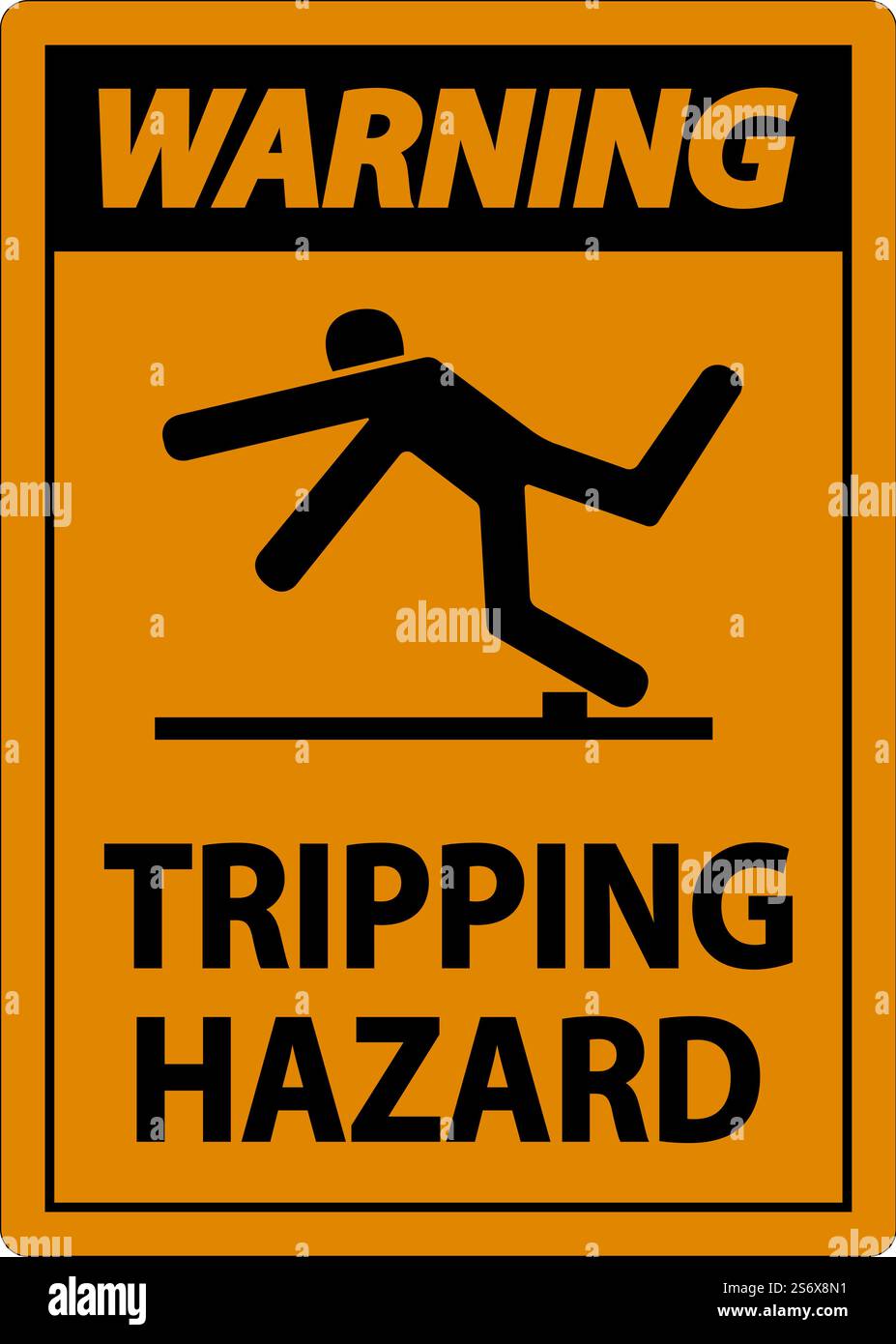 Warning Tripping Hazard Sign On White Background Stock Vector Image ...