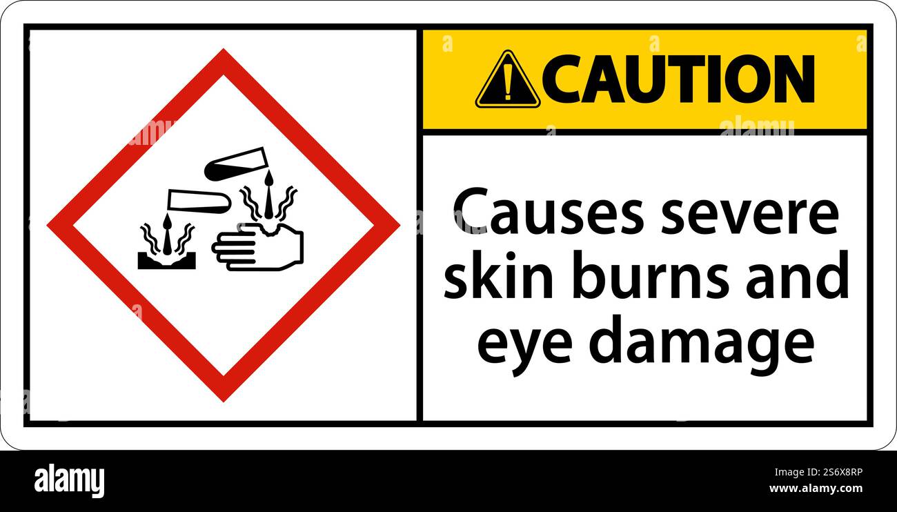 Caution Causes Severe Skin Burns Eye Damage GHS Sign Stock Vector Image ...