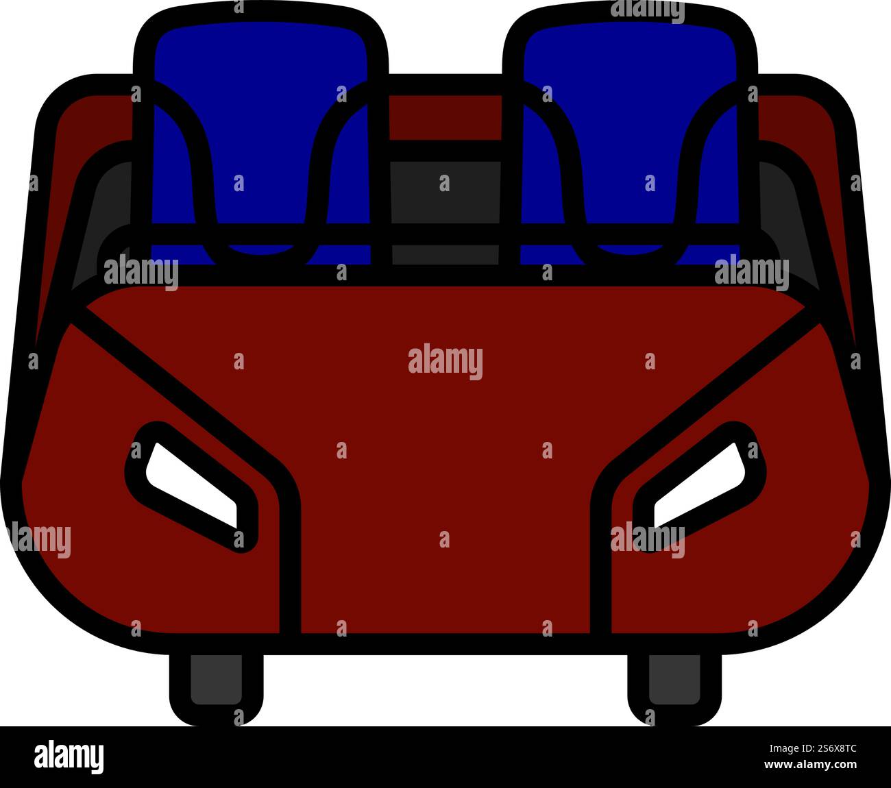 Roller Coaster Cart Icon. Editable Bold Outline With Color Fill Design ...