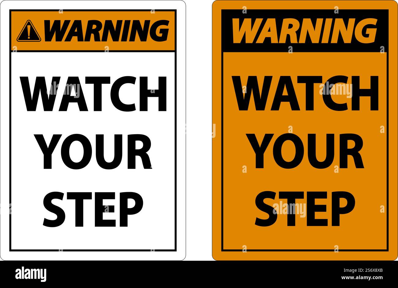 Warning Watch Your Step Sign On White Background Stock Vector Image & Art - Alamy