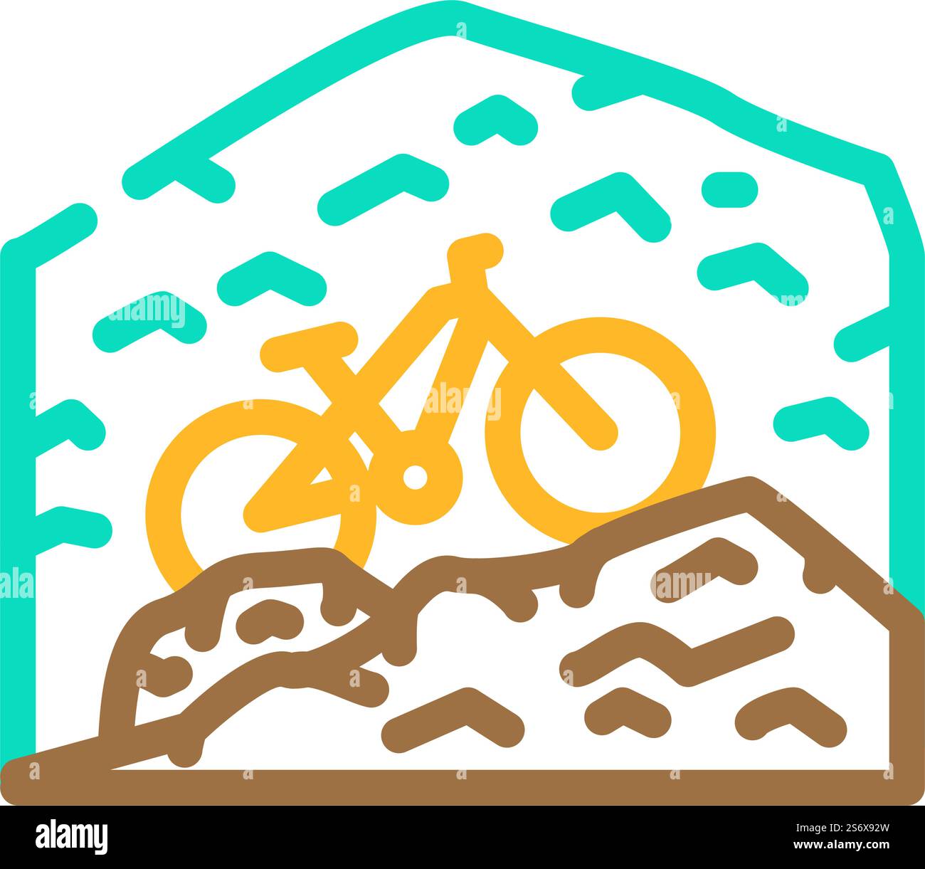 mountain riding color icon vector. mountain riding sign. isolated ...