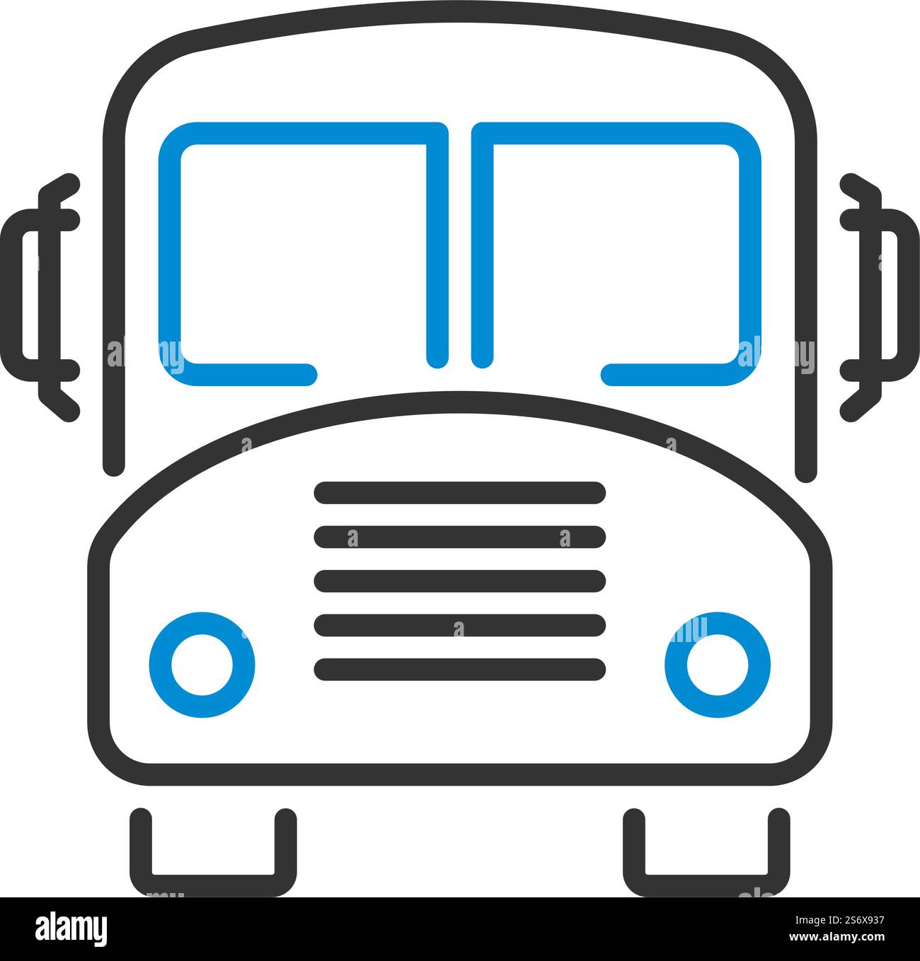 School Bus Icon. Editable Bold Outline With Color Fill Design. Vector ...