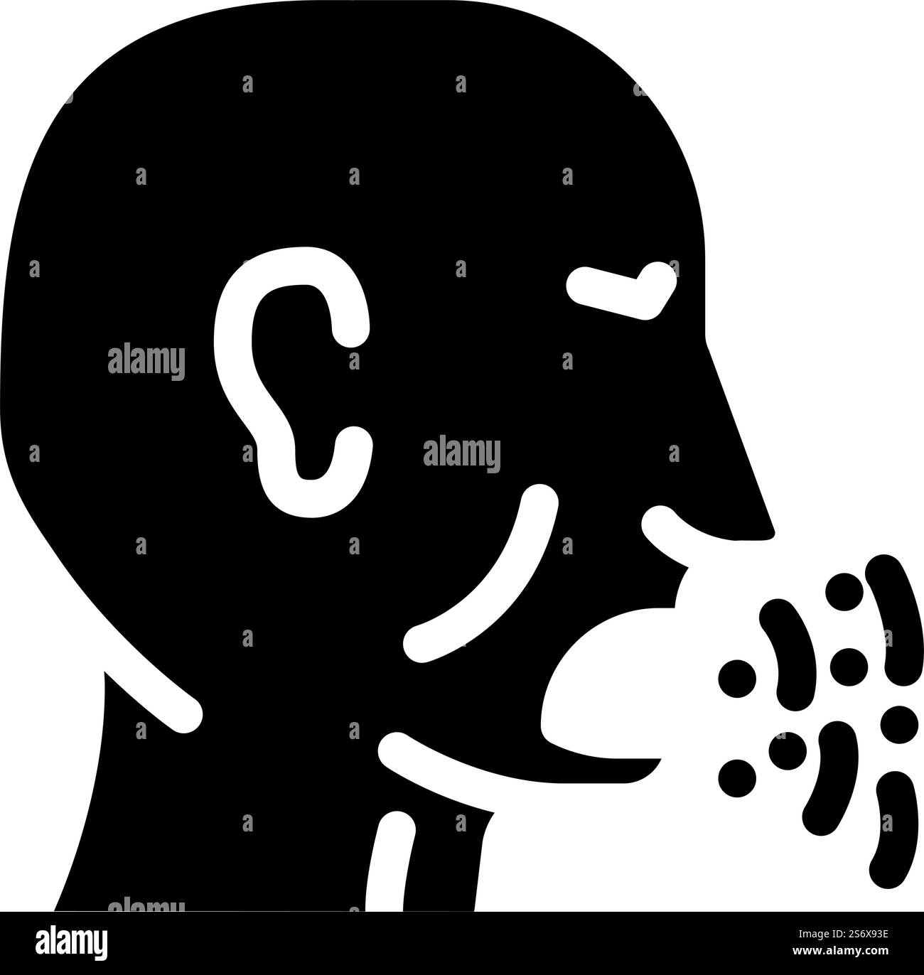 cough disease glyph icon vector. cough disease sign. isolated contour ...