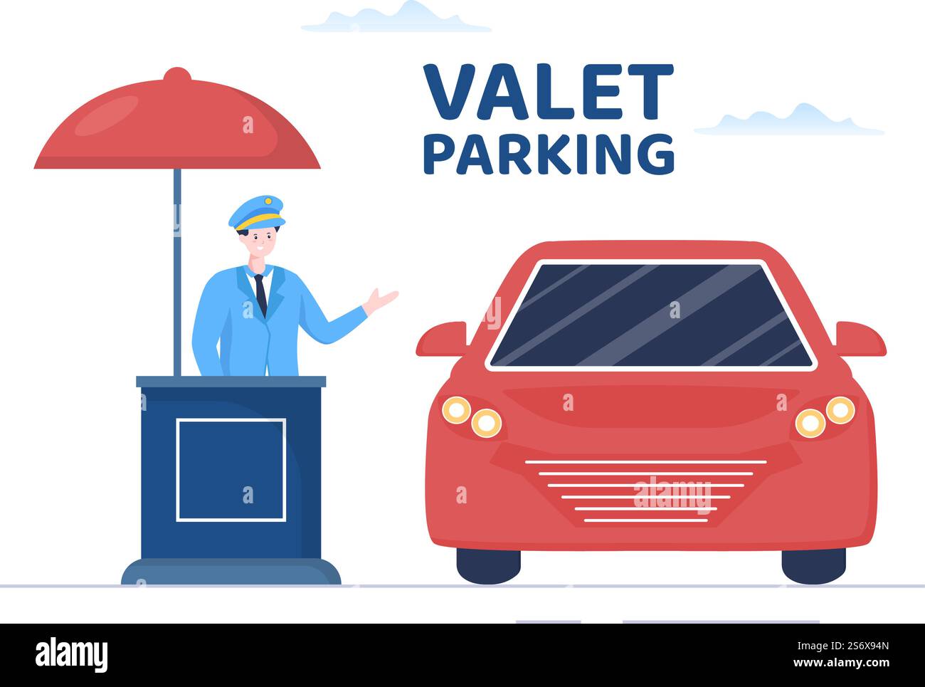 Valet Parking with Ticket Image and Multiple Cars on Public Car Park in ...