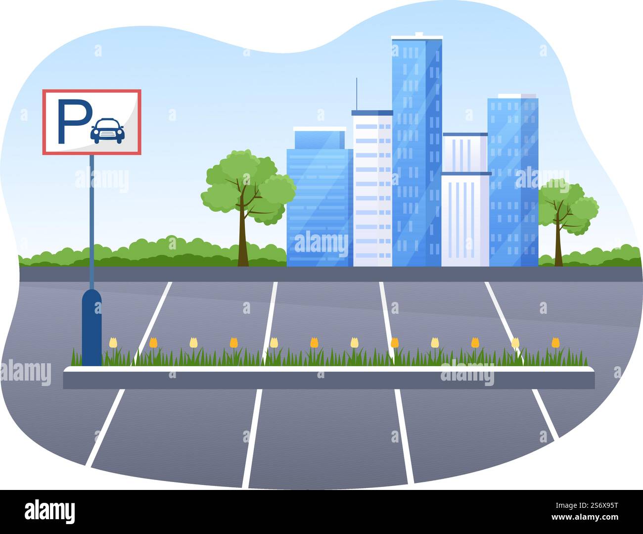 Valet Parking with Ticket Image and Multiple Cars on Public Car Park in ...