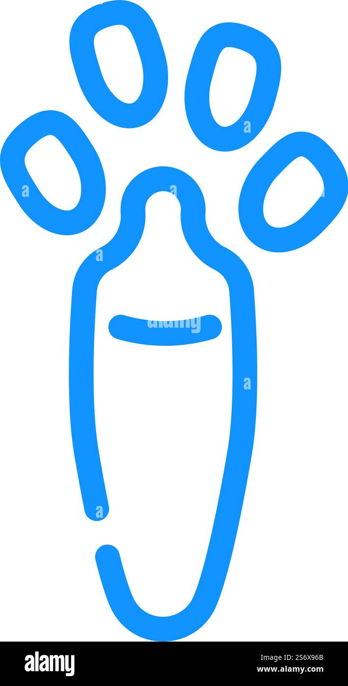 rabbit hoof print color icon vector. rabbit hoof print sign. isolated ...