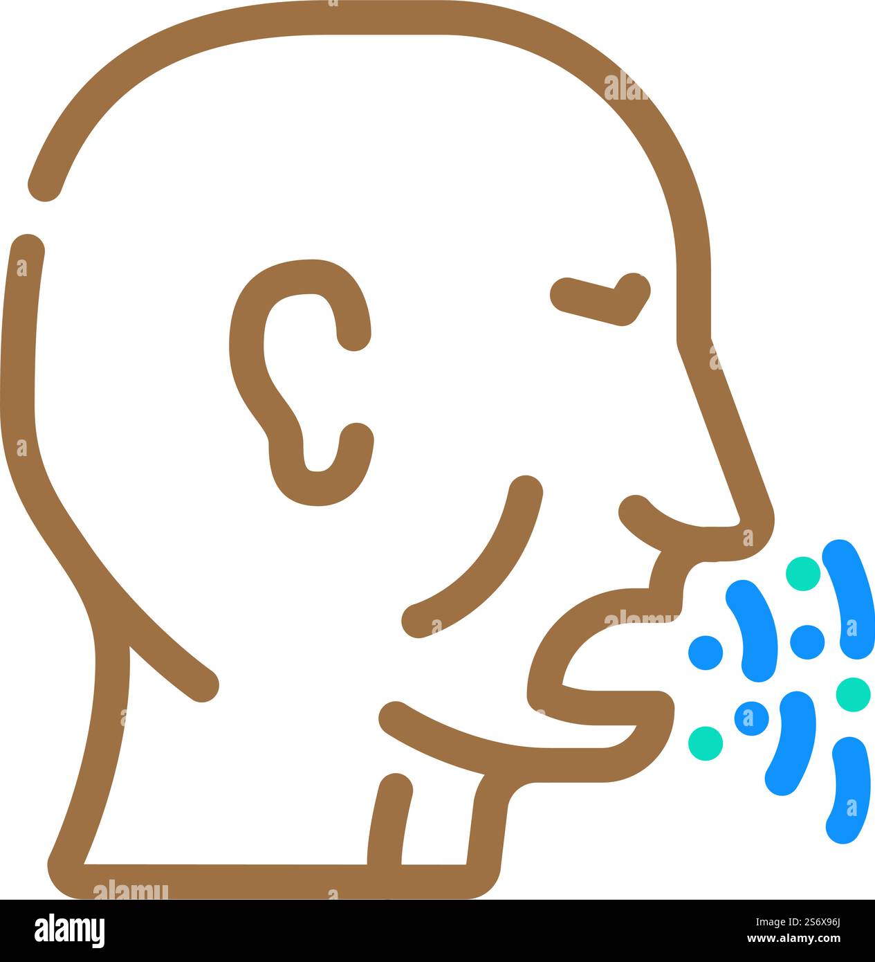 cough disease color icon vector. cough disease sign. isolated symbol ...