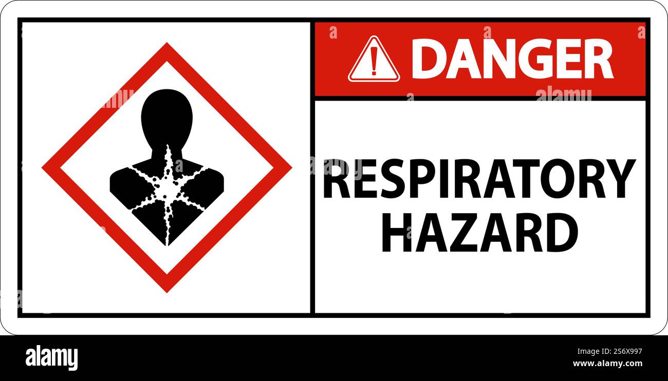 Danger Respiratory Hazard GHS Sign On White Background Stock Vector ...