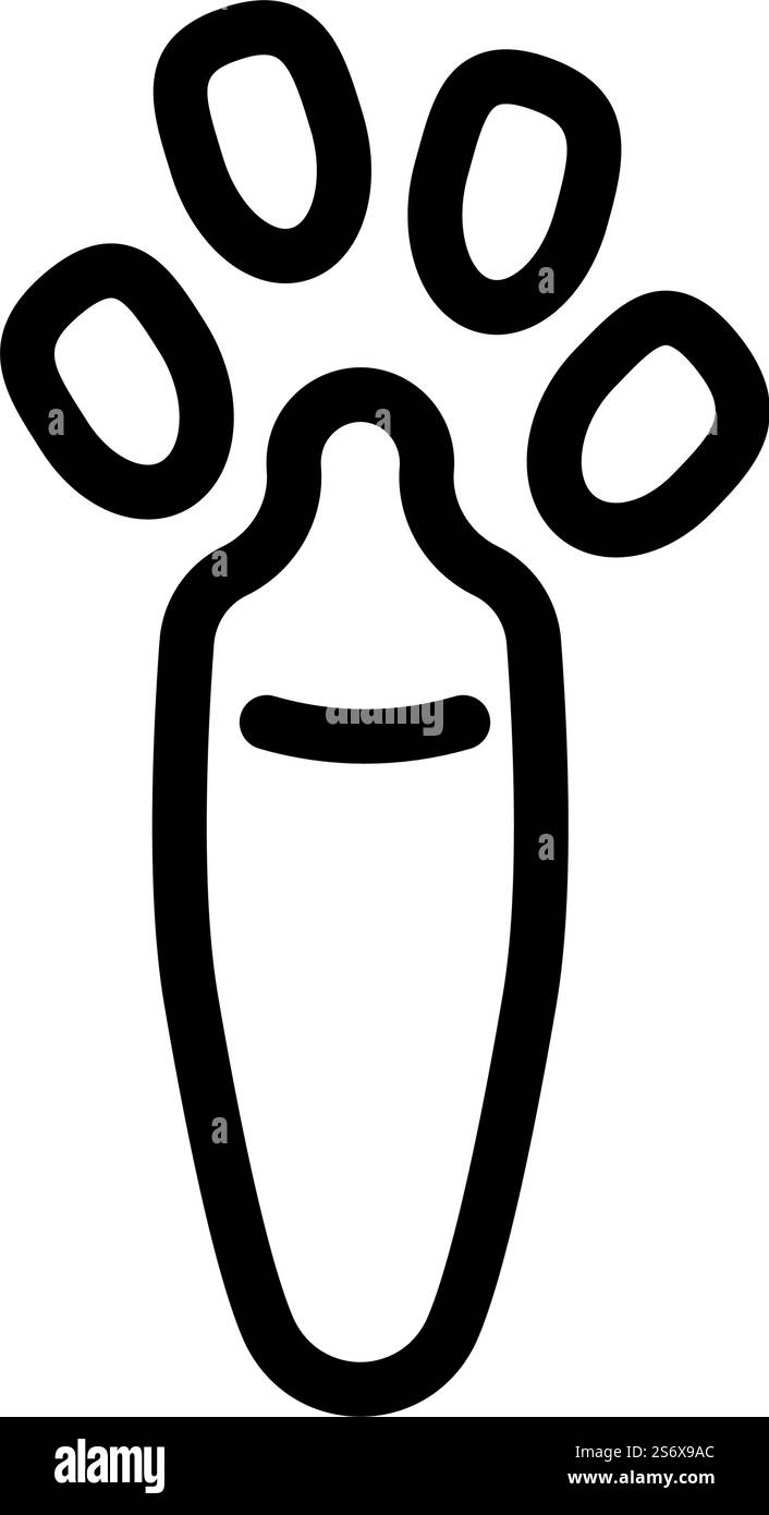 rabbit hoof print line icon vector. rabbit hoof print sign. isolated ...