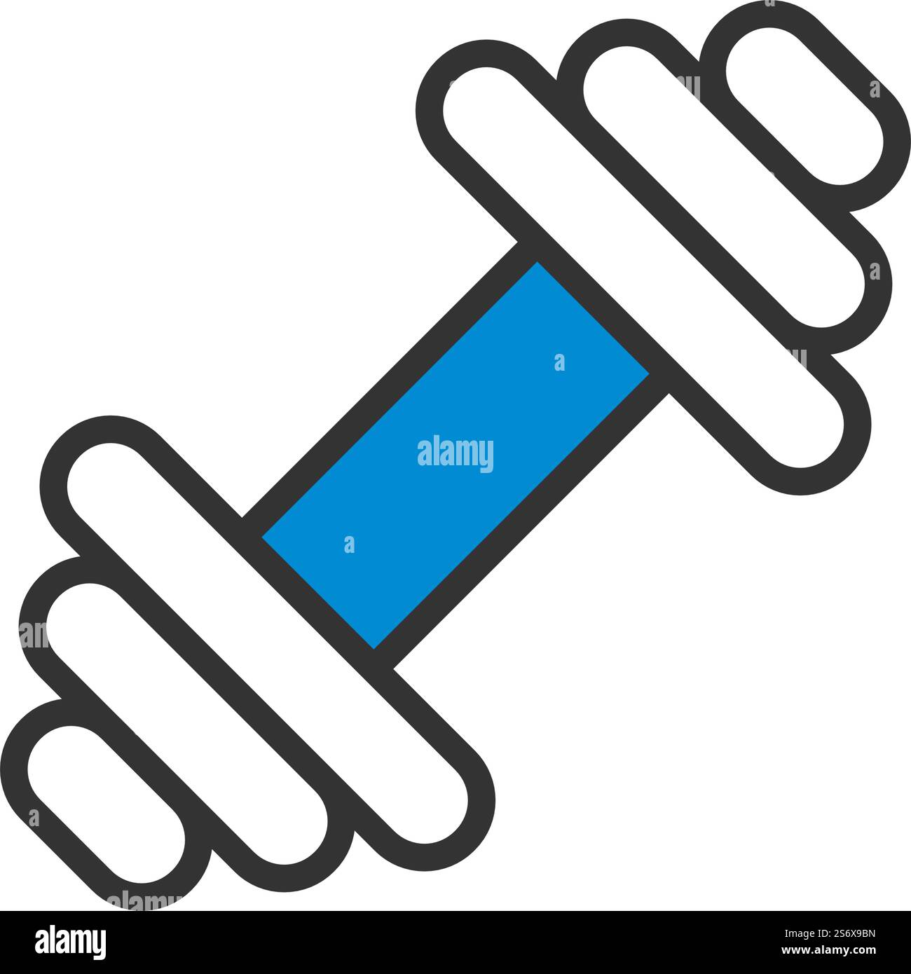 Icon Of Dumbbell. Editable Bold Outline With Color Fill Design. Vector ...