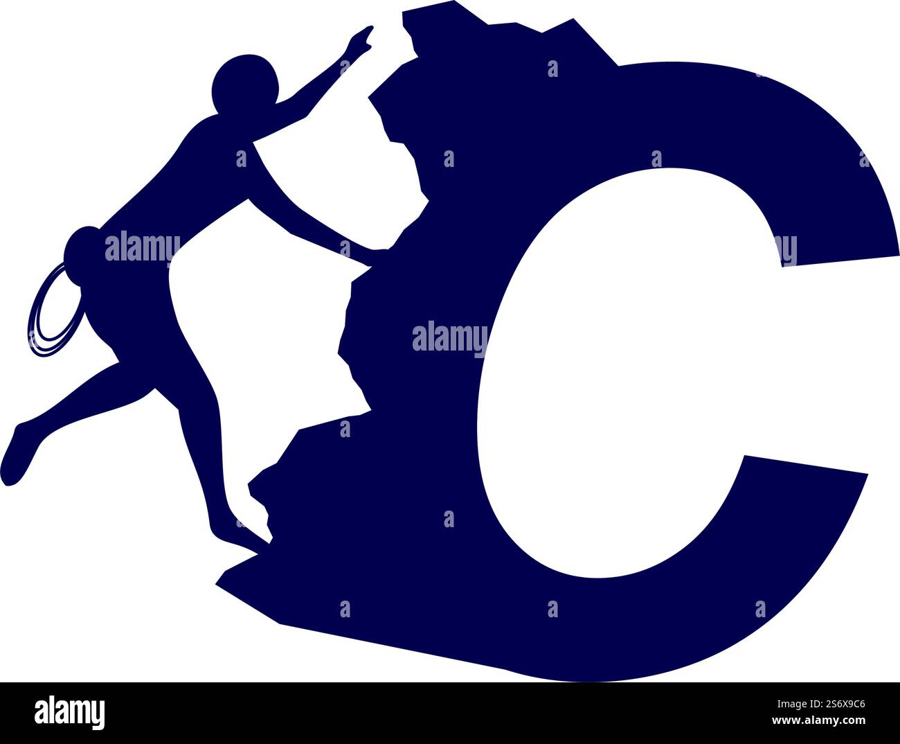 Rock climber logo with alphabet vector flat design Stock Vector Image ...