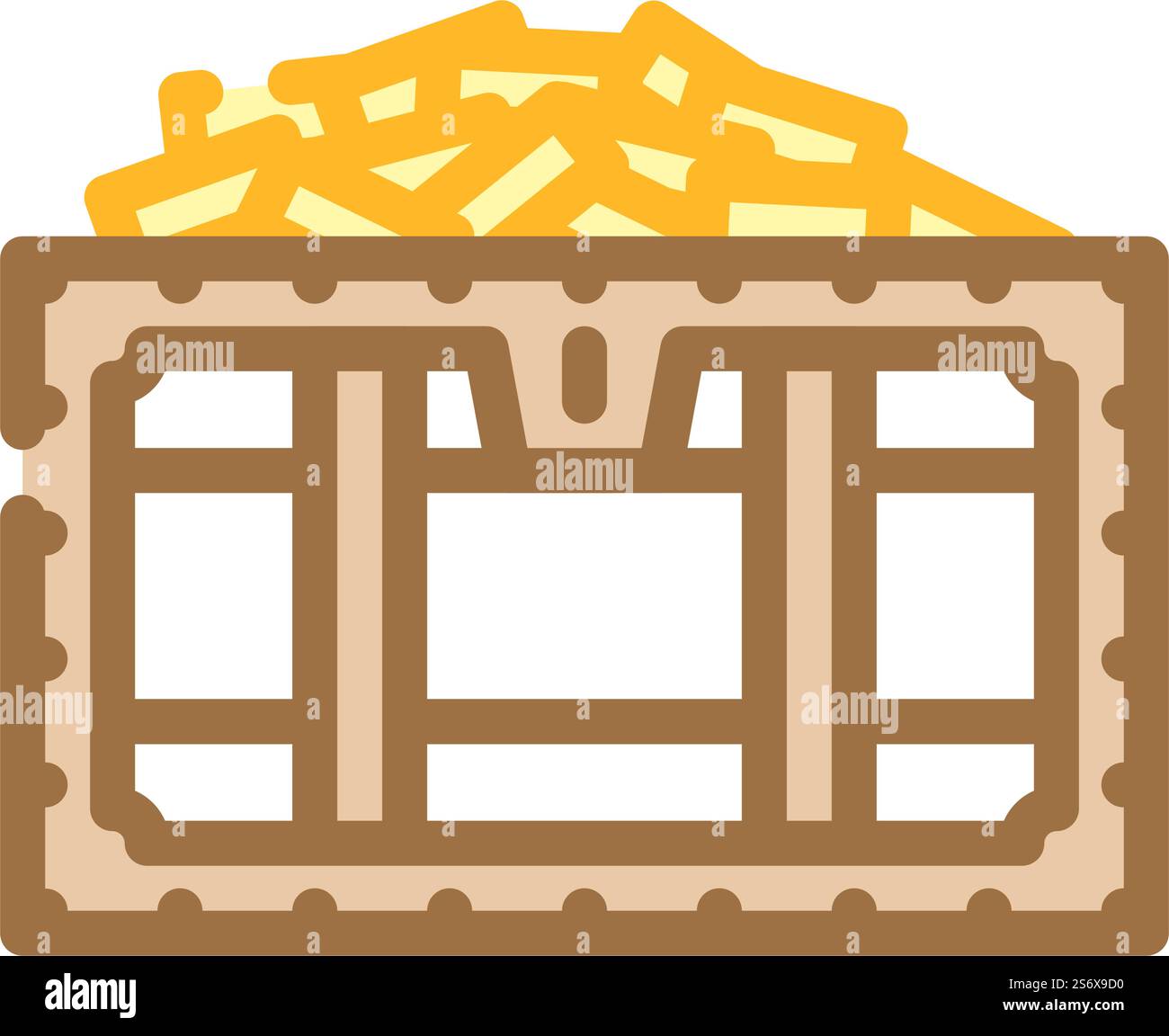 chest with coins color icon vector. chest with coins sign. isolated ...