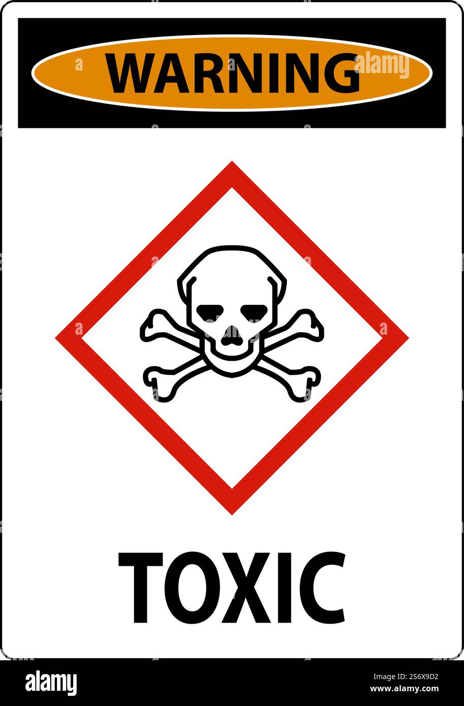 Warning Toxic GHS Sign On White Background Stock Vector Image & Art - Alamy