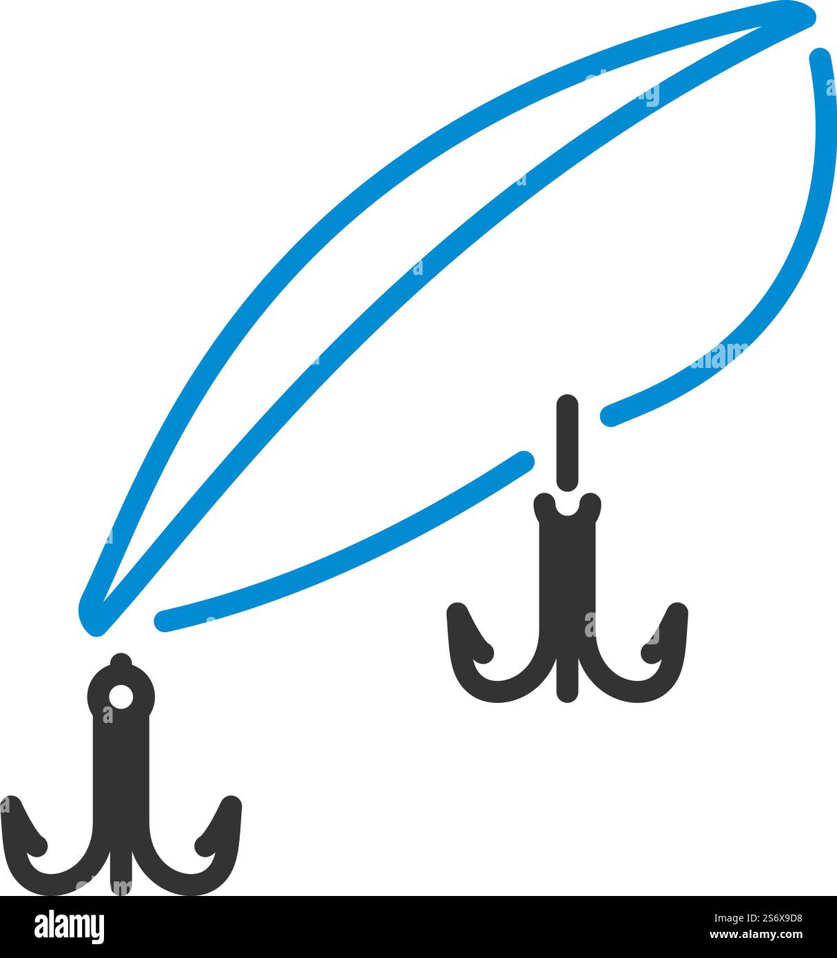 Icon Of Fishing Spoon. Editable Bold Outline With Color Fill Design ...