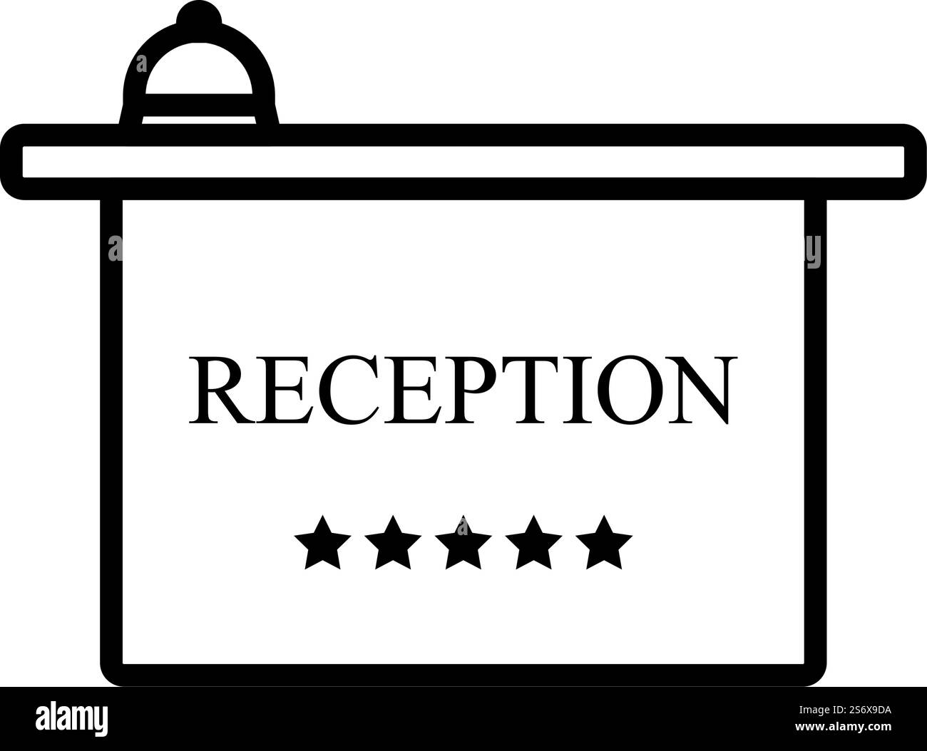 Icon Of Reception Desk. Bold outline design with editable stroke width ...