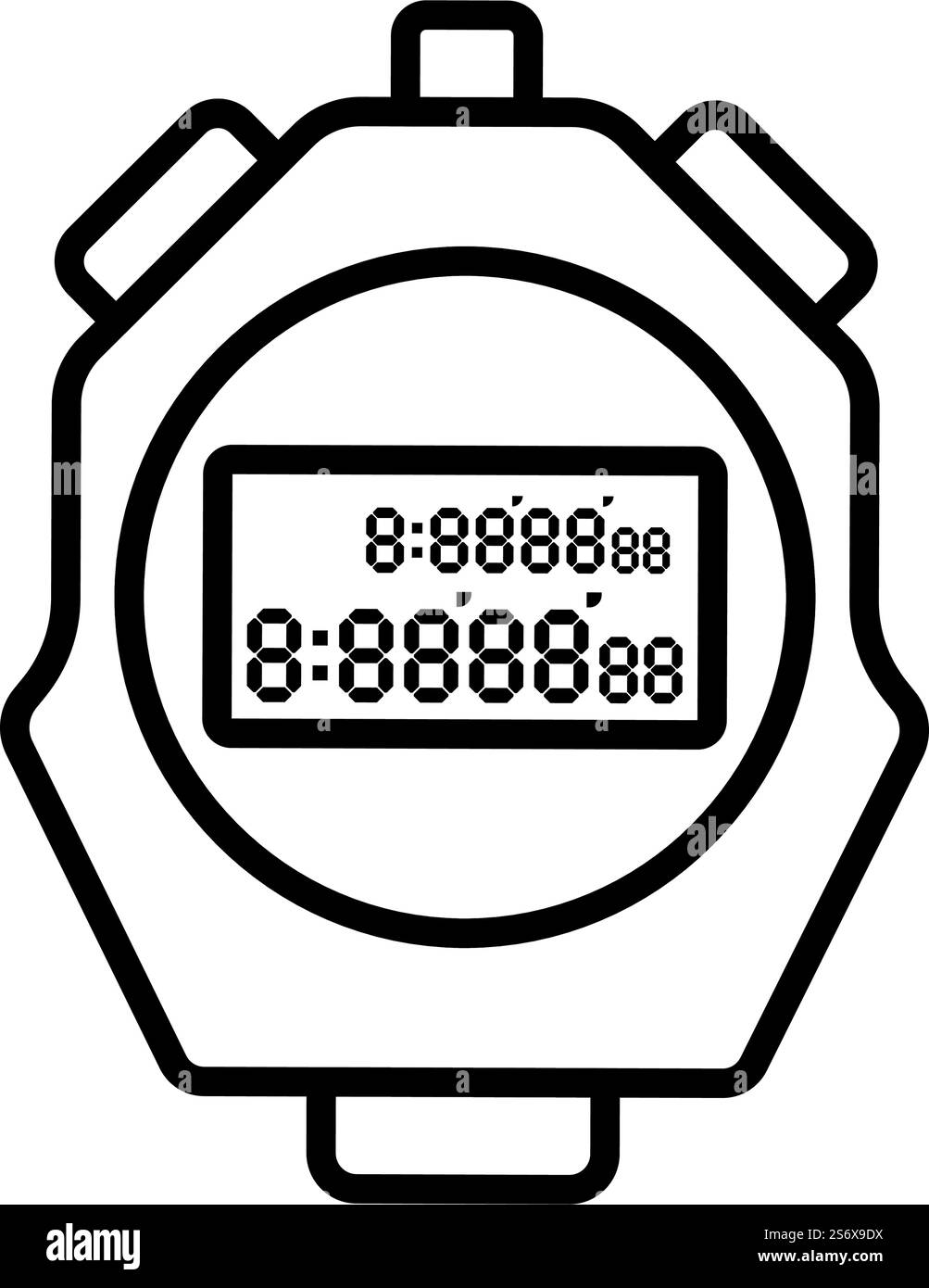 Icon Of Stopwatch. Bold outline design with editable stroke width ...
