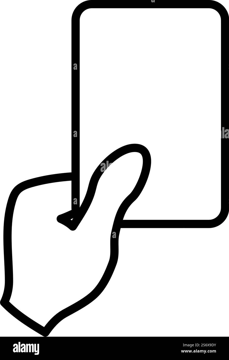 Icon Of Football Referee Hand With Red Card. Bold outline design with ...