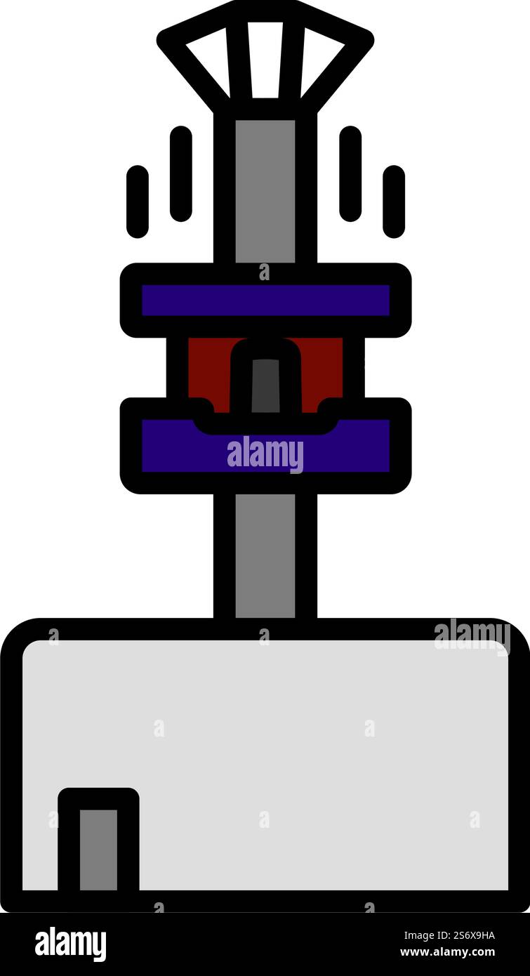 Free-fall Ride Icon. Editable Bold Outline With Color Fill Design ...