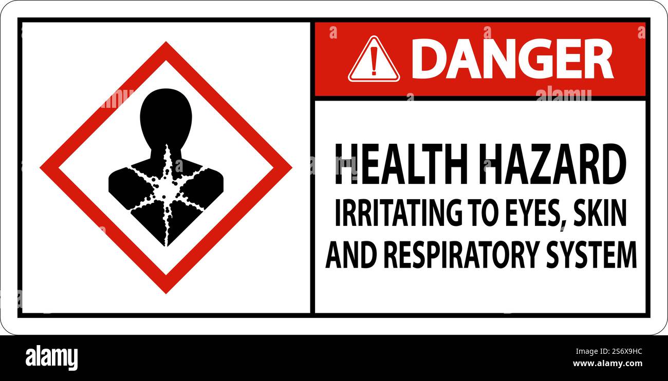 Danger Health Hazard GHS Sign On White Background Stock Vector Image ...