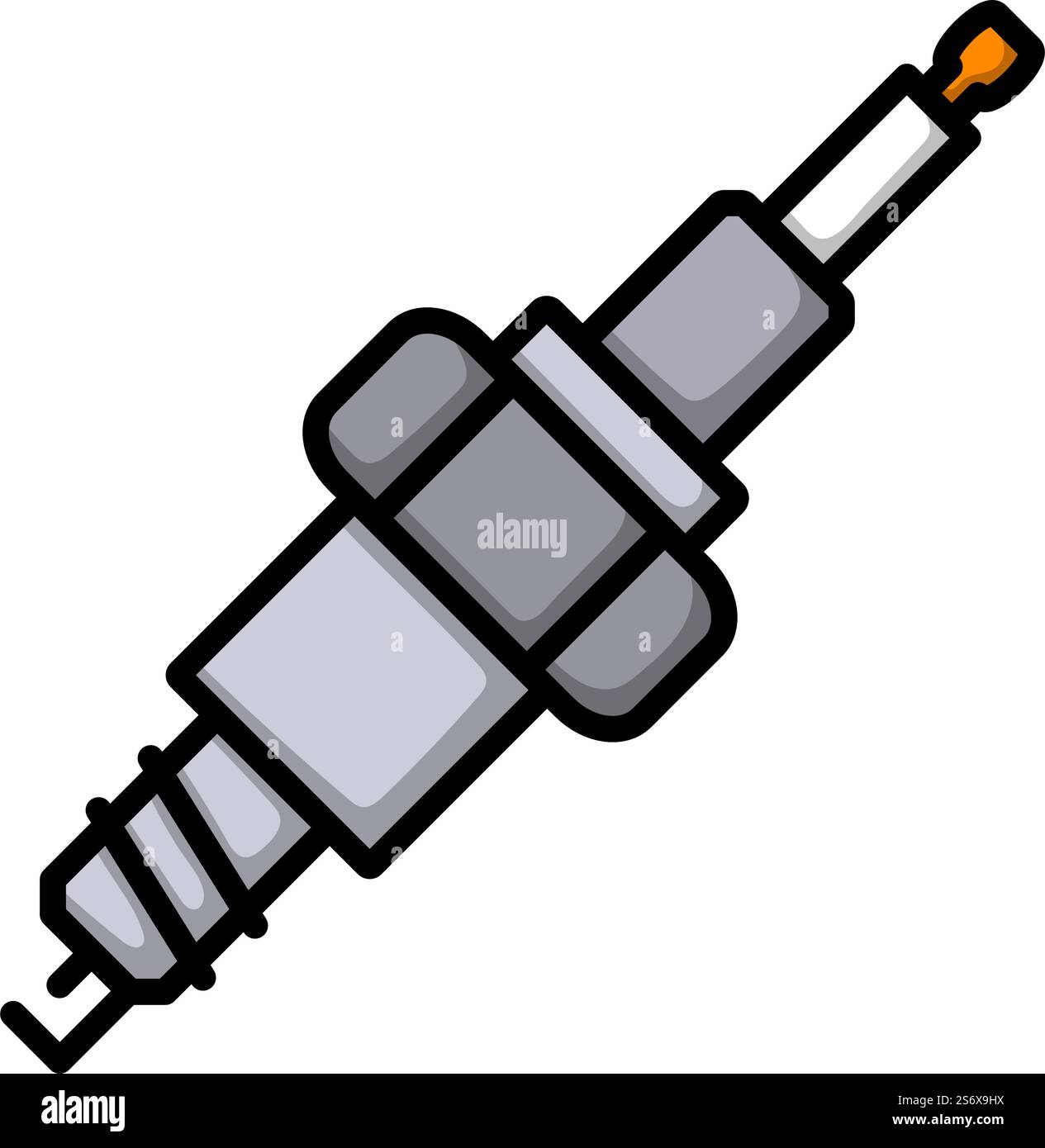 Spark Plug Icon. Editable Bold Outline With Color Fill Design. Vector ...
