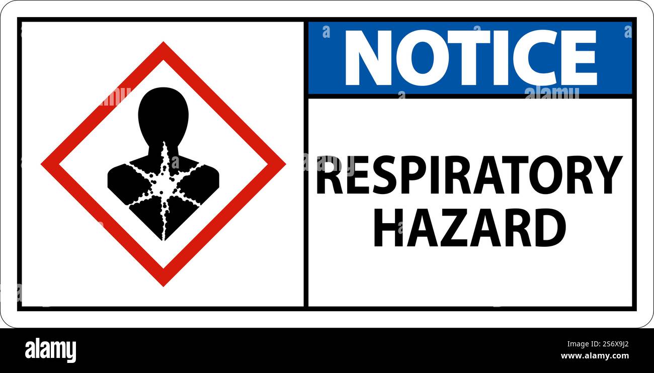Notice Respiratory Hazard GHS Sign On White Background Stock Vector ...
