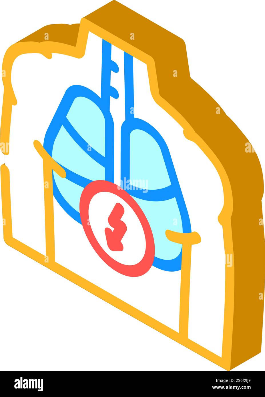 pain in lungs isometric icon vector. pain in lungs sign. isolated ...