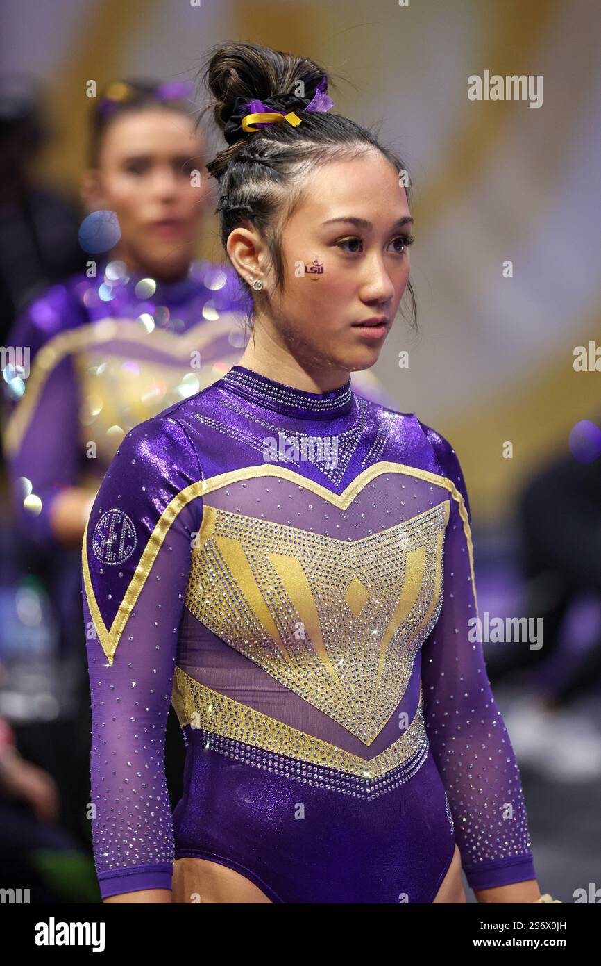 Baton Rouge, USA. 17th Jan, 2025. January 17, 2025: LSU's Kailin Chio focuses on the vault ...