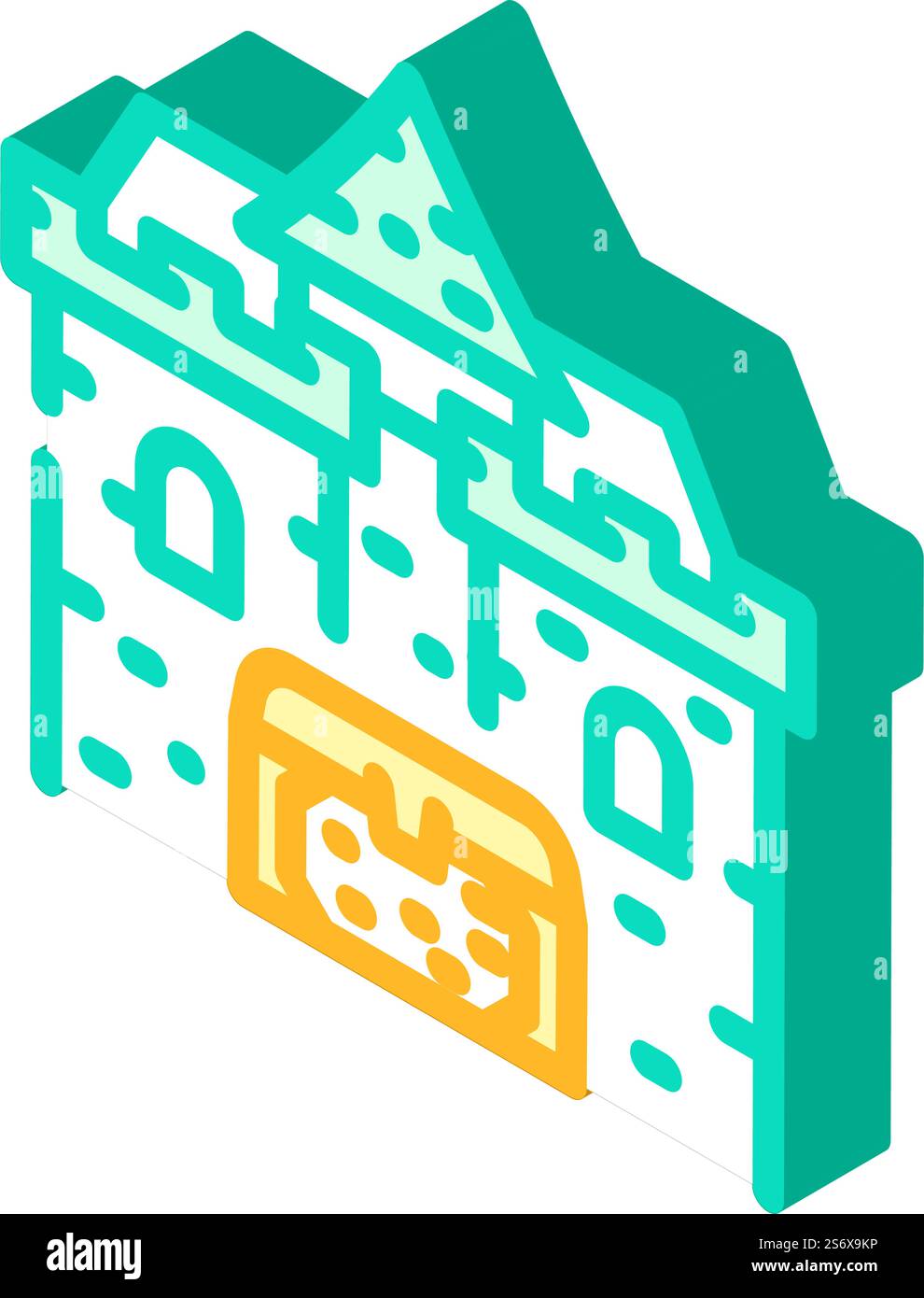 treasure castle isometric icon vector. treasure castle sign. isolated ...