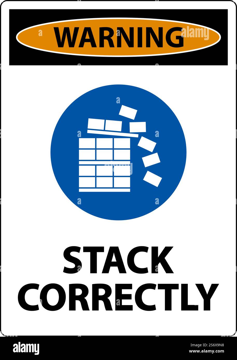 Warning Stack Correctly Sign On White Background Stock Vector Image ...