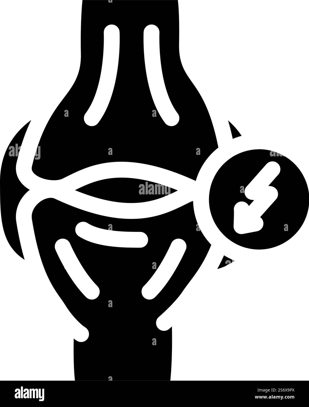 joint pain glyph icon vector. joint pain sign. isolated contour symbol ...