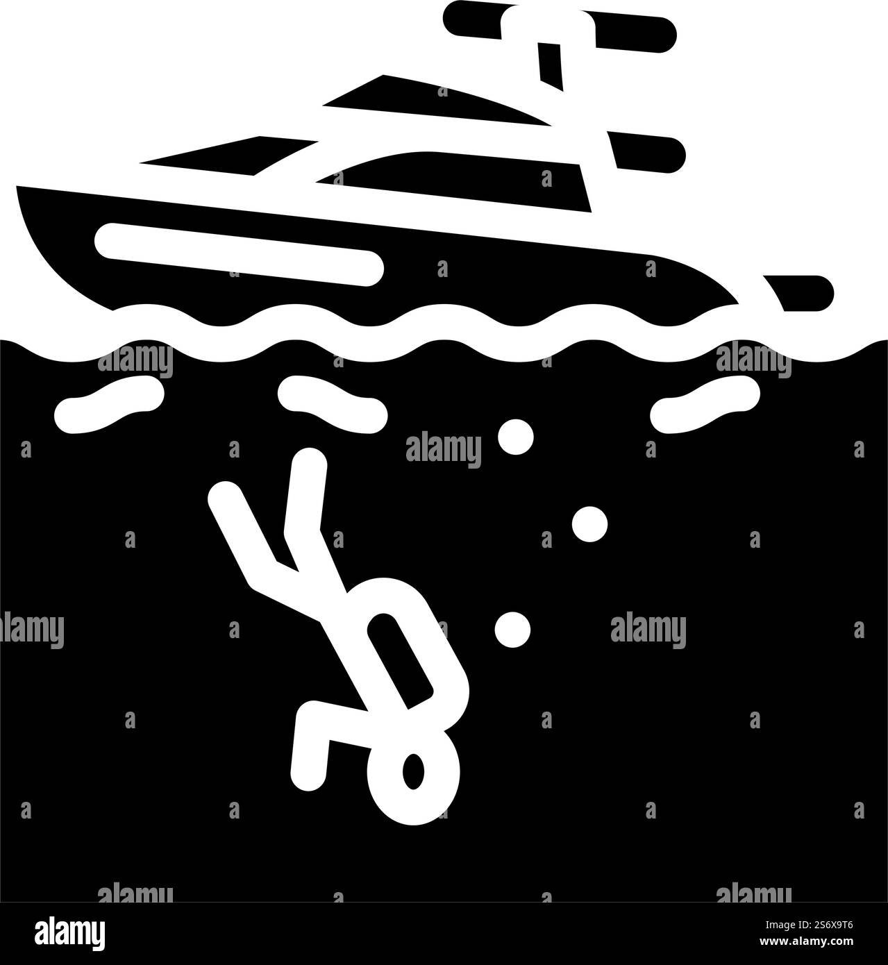 yacht diver glyph icon vector. yacht diver sign. isolated contour ...
