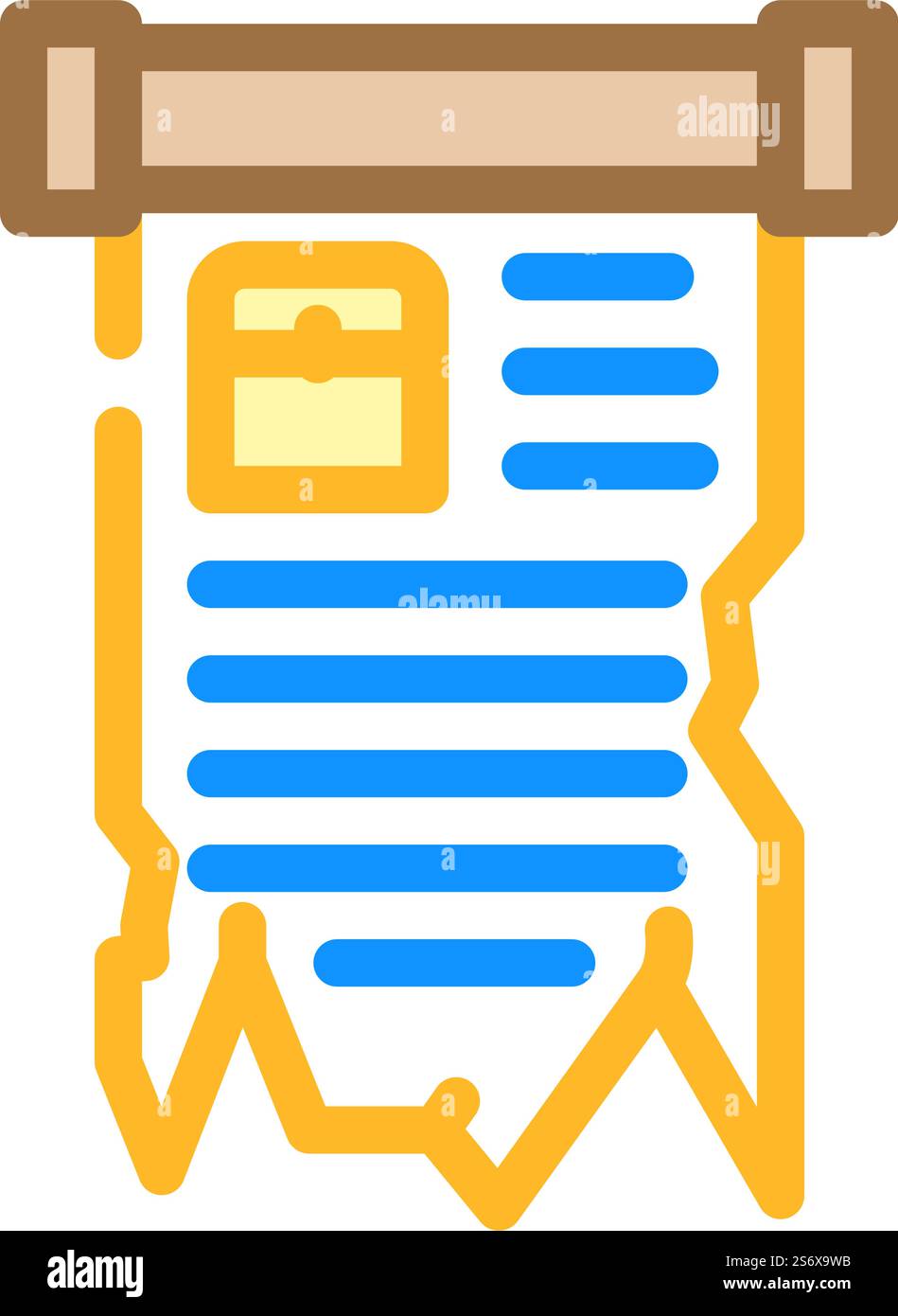 manuscript ancient color icon vector. manuscript ancient sign. isolated ...