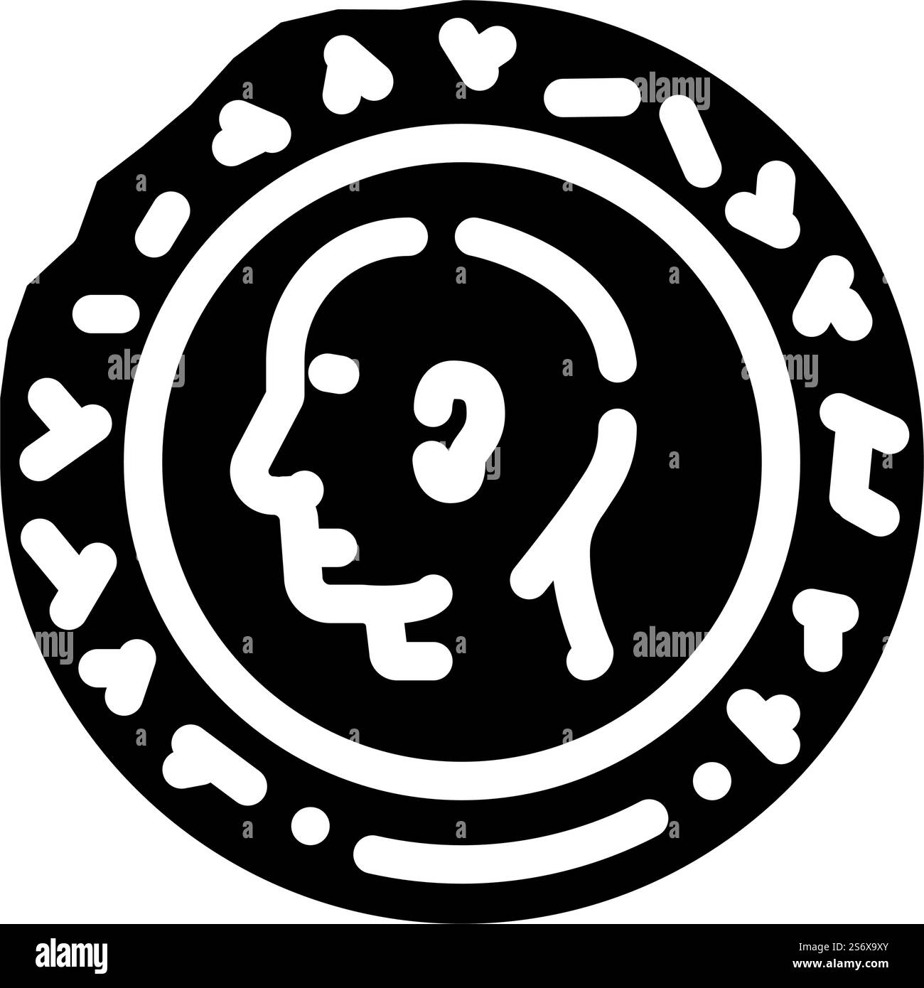 ancient coin glyph icon vector. ancient coin sign. isolated contour ...