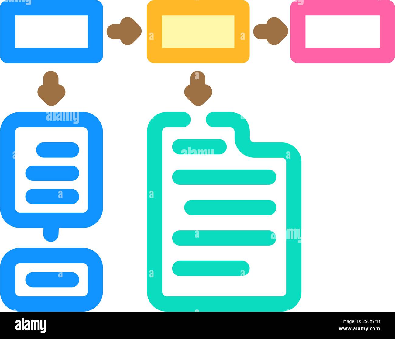 learning structure color icon vector. learning structure sign. isolated ...
