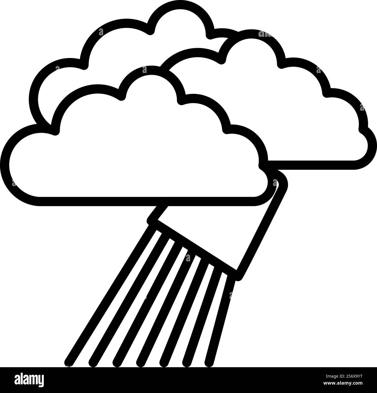 Rainfall Like From Bucket Icon. Bold outline design with editable stroke width. Vector ...