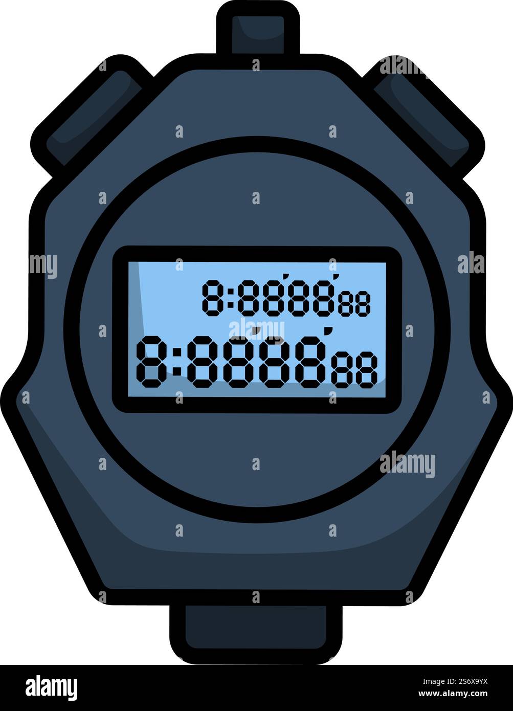 Icon Of Stopwatch. Editable Bold Outline With Color Fill Design. Vector ...
