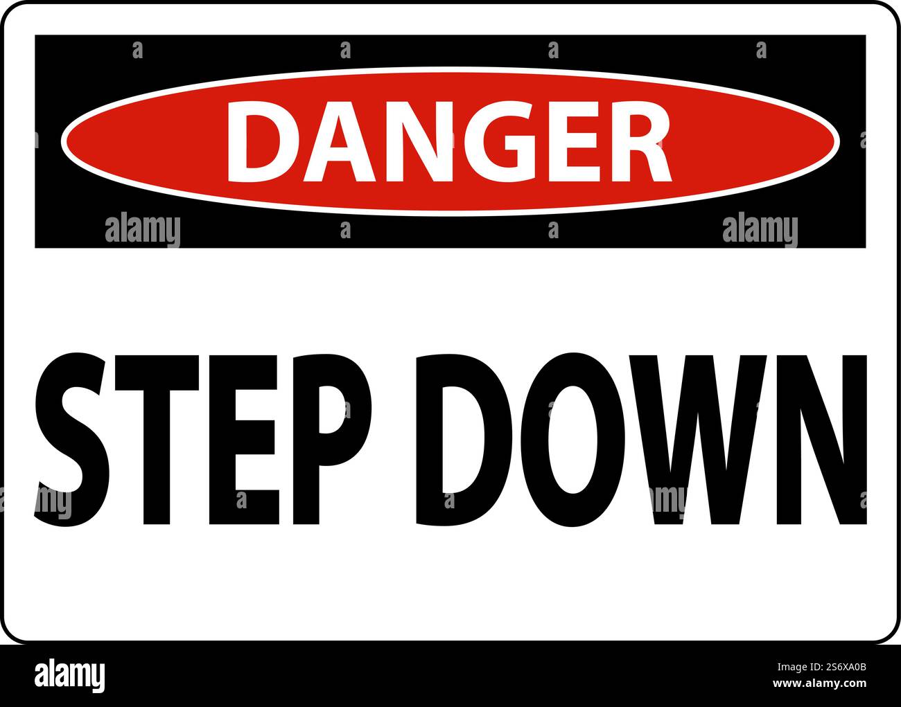 Danger Step Down Sign On White Background Stock Vector Image & Art - Alamy