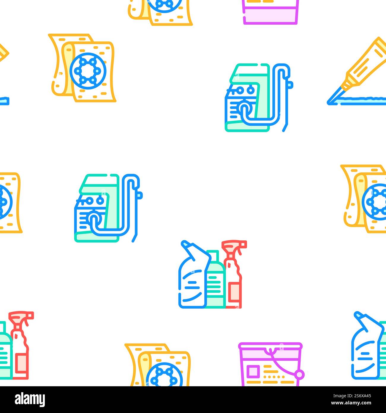 Chemical Industry Production Vector Seamless Pattern Color Line ...