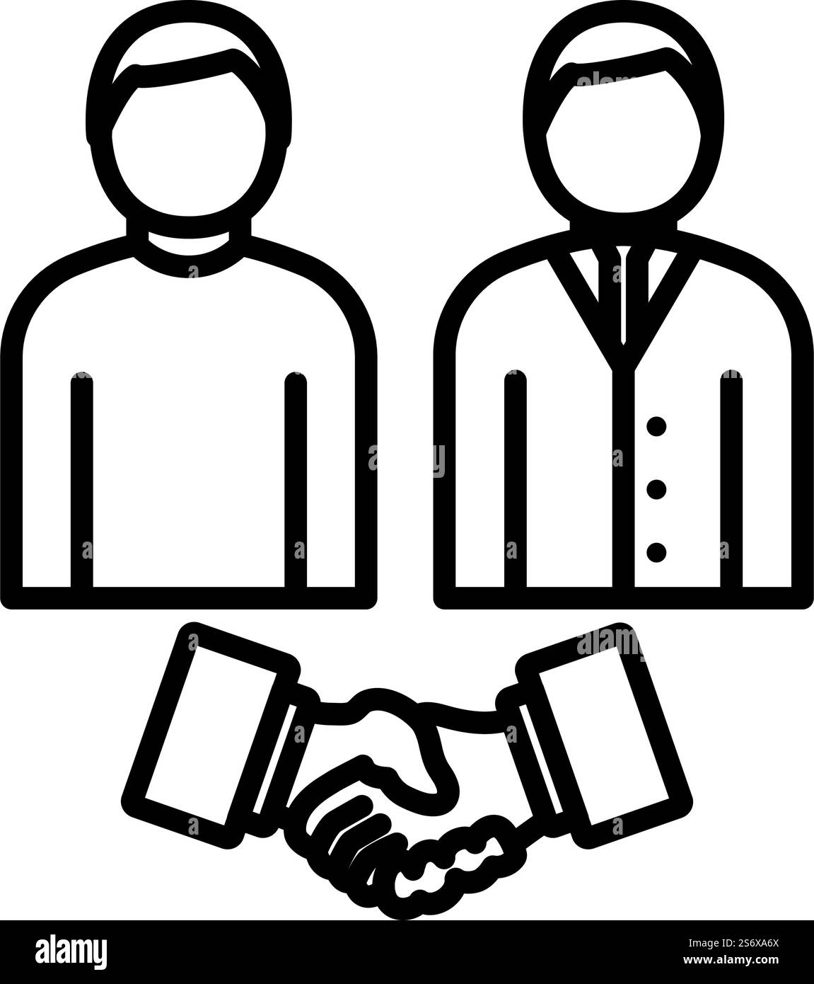 Two Man Making Deal Icon. Bold outline design with editable stroke ...