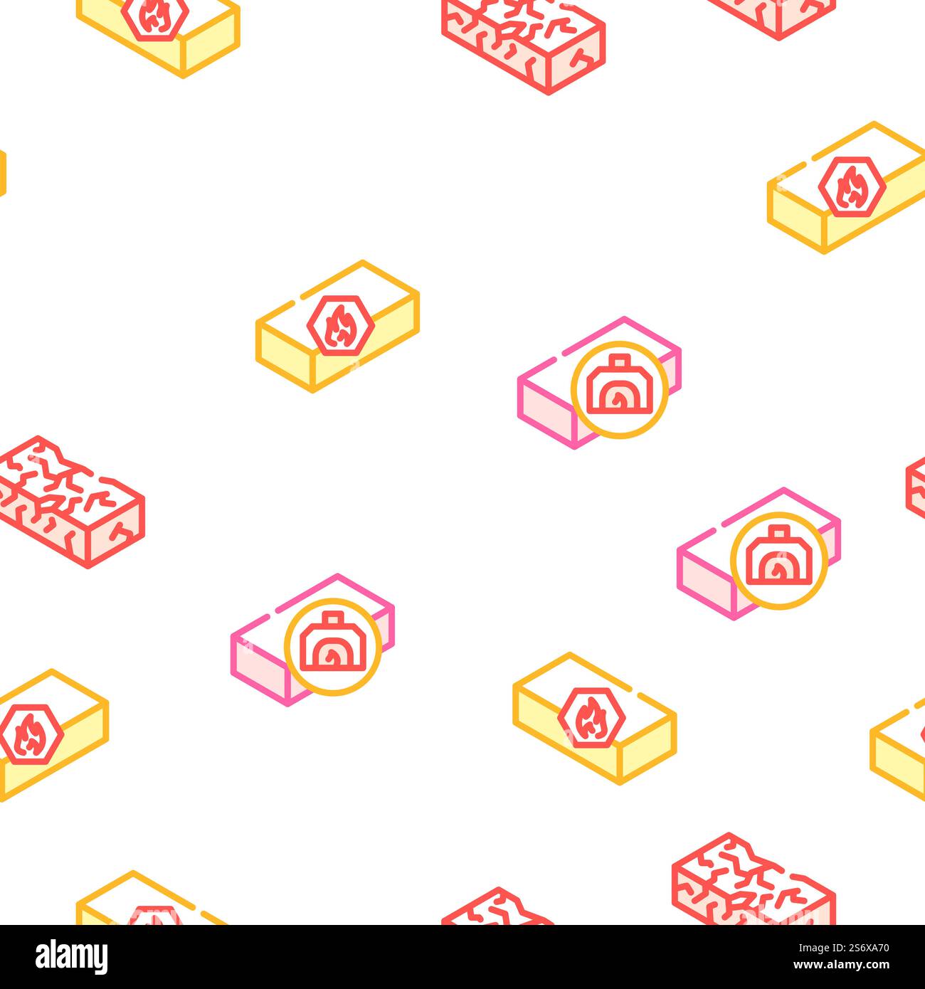 Brick For Building Construction Vector Seamless Pattern Color Line ...