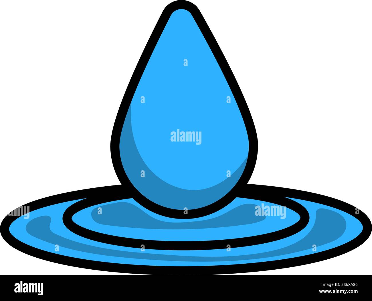 Water Drop Icon. Editable Bold Outline With Color Fill Design. Vector ...