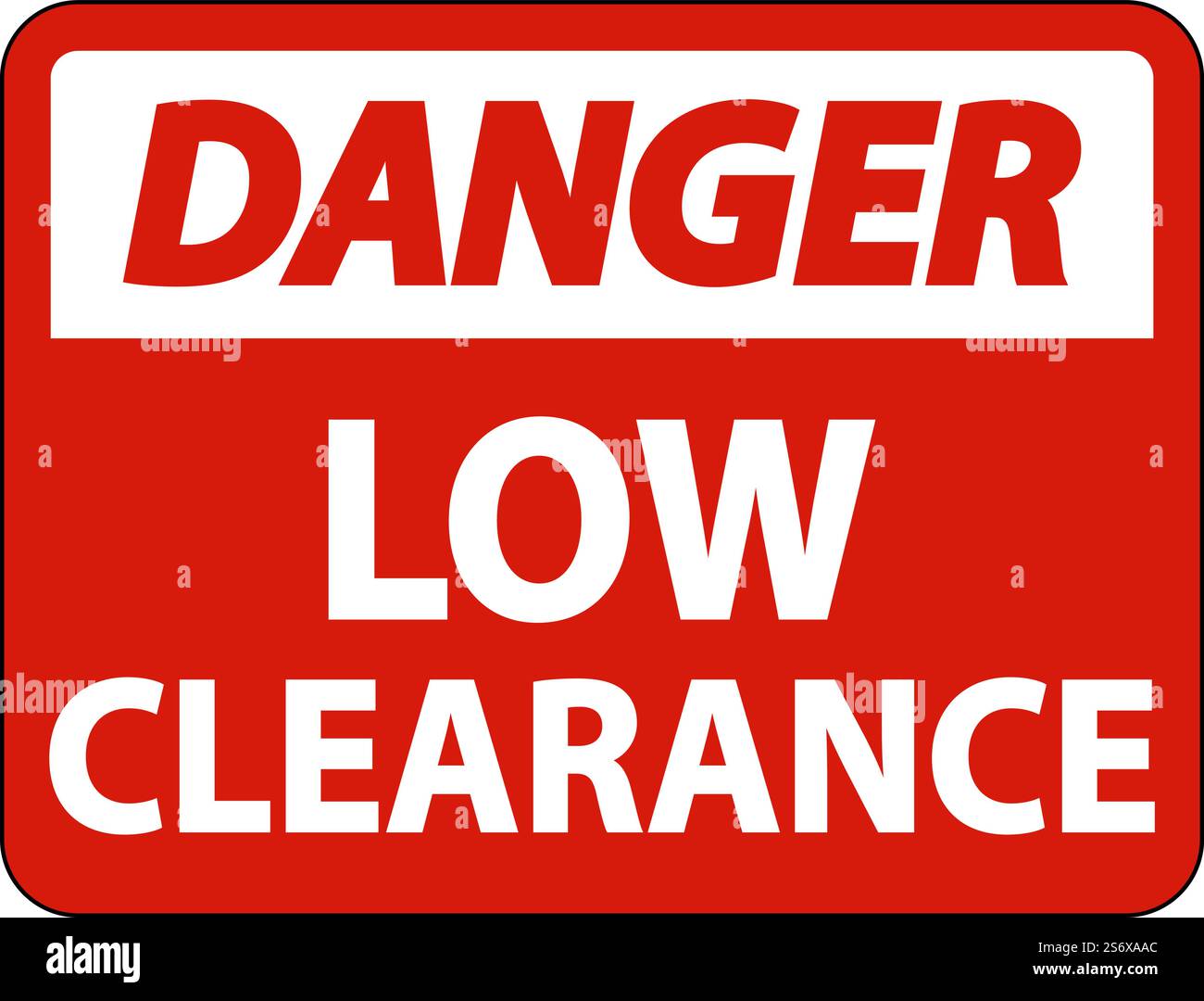 Danger Low Clearance Sign On White Background Stock Vector Image & Art ...
