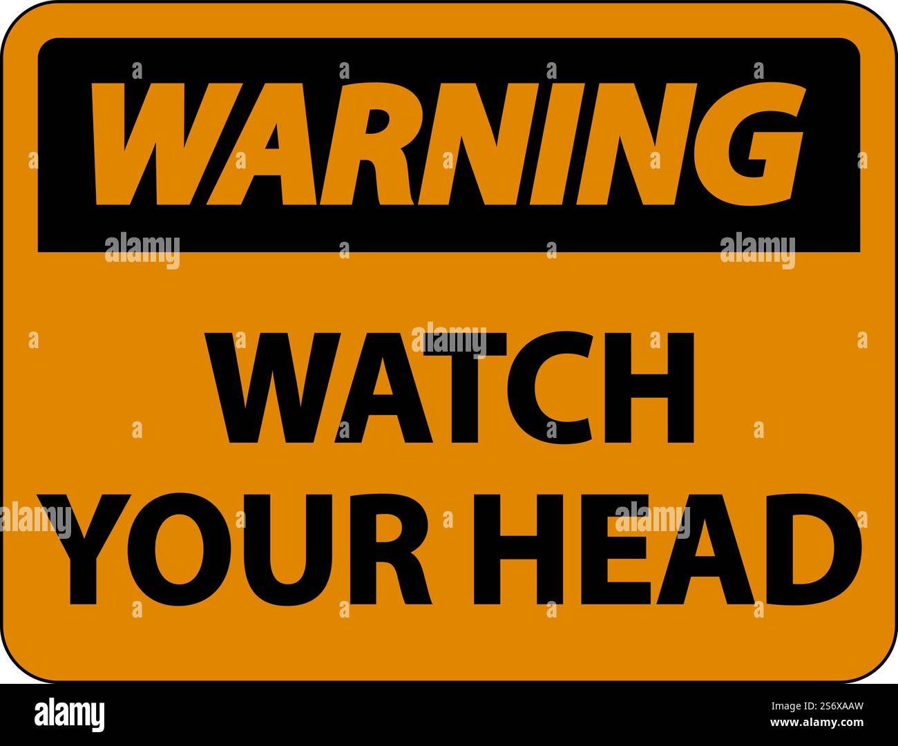 Warning Watch Your Head Sign On White Background Stock Vector Image ...