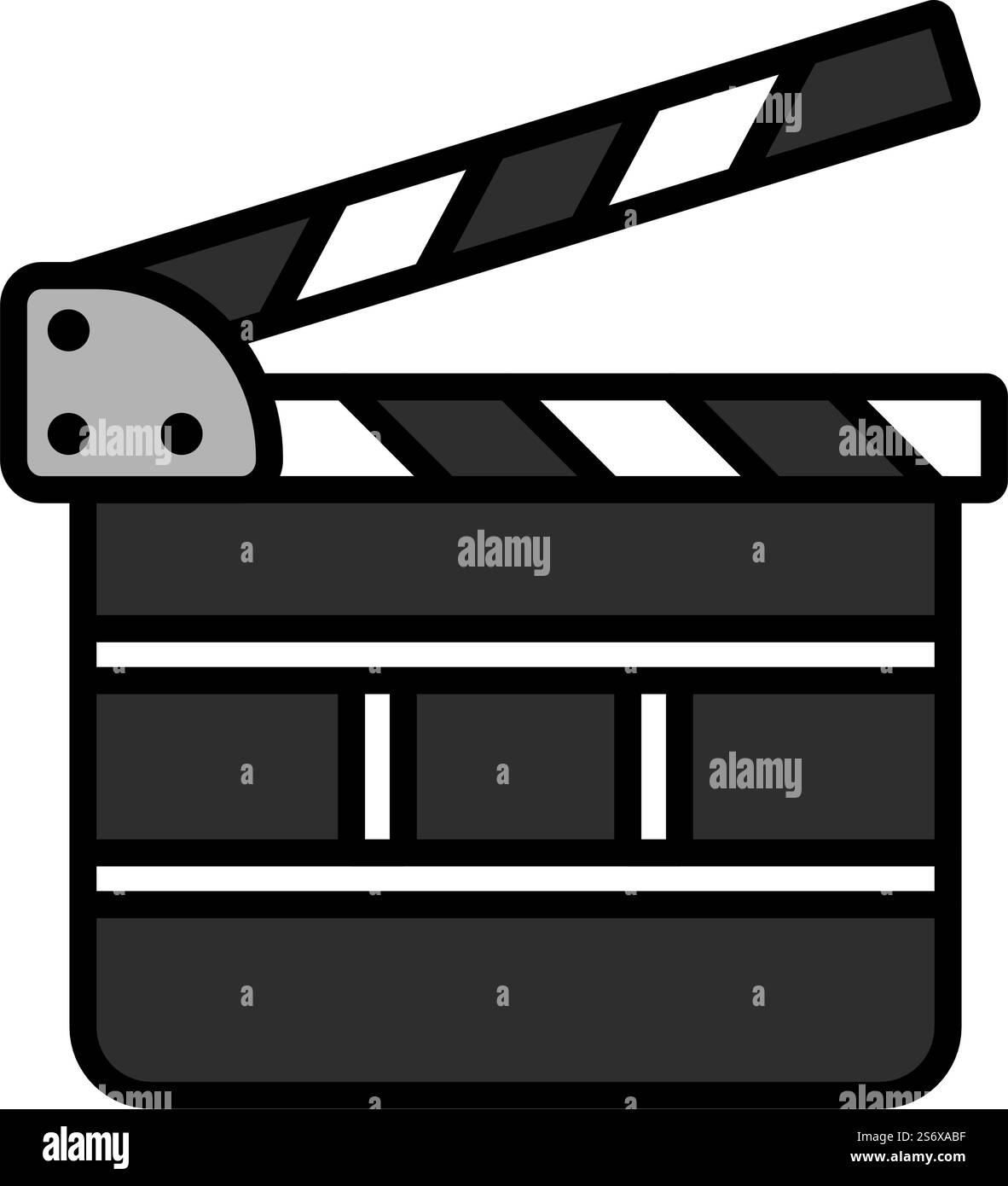 Movie Clap Board Icon. Editable Bold Outline With Color Fill Design ...